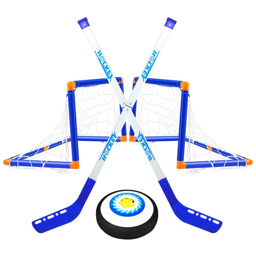 Набор для хоккея для детей Home Kids Field Hockey Students Ice Hockey Indoor Sports Hockey Goal Set Electric Field Hockey Kit Easy Assemble Kids Ice Hockey Training Toy, размер хоккея 145*145мм, батарейки 3*AA (не входят), размер ворот 460*260*260мм,