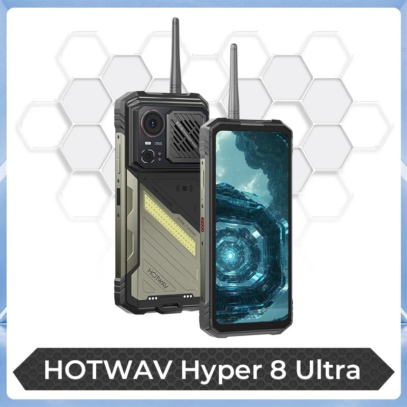 HOTWAV Hyper 8 Ультра прочный телефон Walkie-Talkie Hi Hoti AI Toolset 125 дБ Мобильный телефон 5G 12000 мАч 55 Вт 12 ГБ 512 ГБ 108 МП Мобильный телефон Hyper 8 Ultra