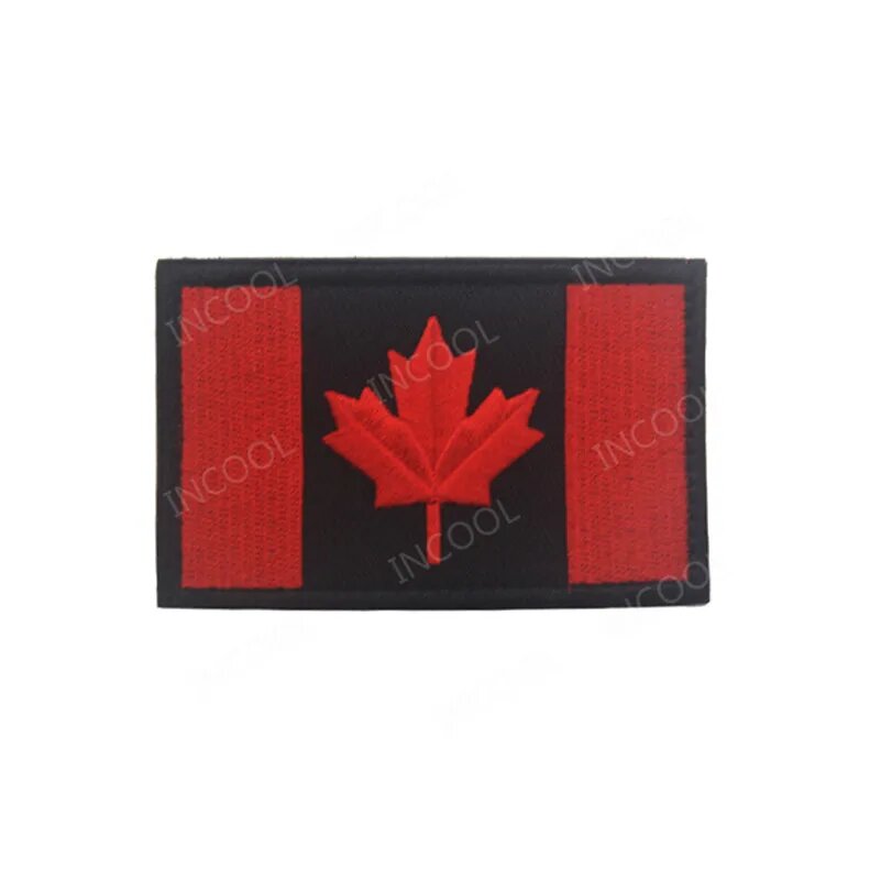 Канадские нашивки с кленовым листом и флагом INCOOL Красный, 9 Embroidery 8X5 CM