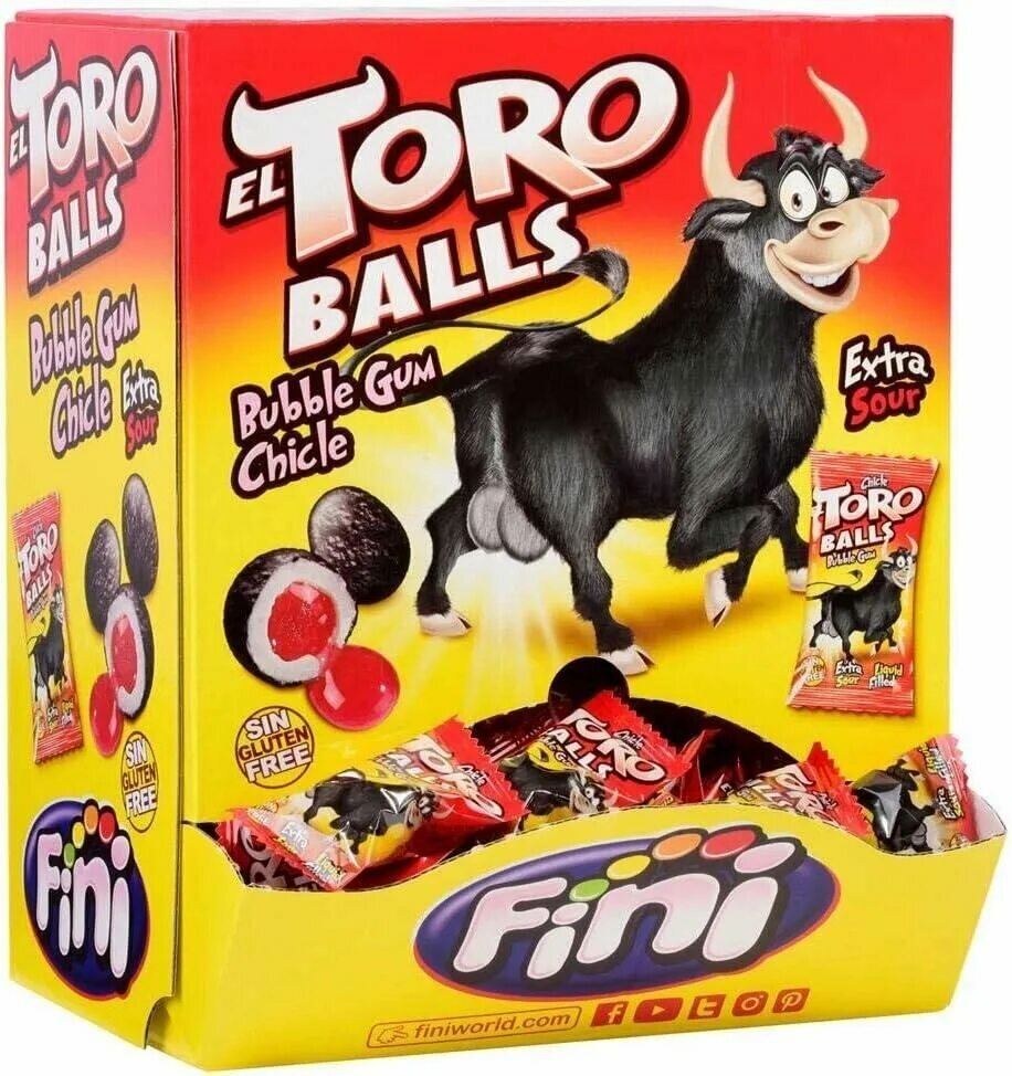 Жевательная резинка Fini Toro Balls (Испания), 25 шт. по 5 грамм
