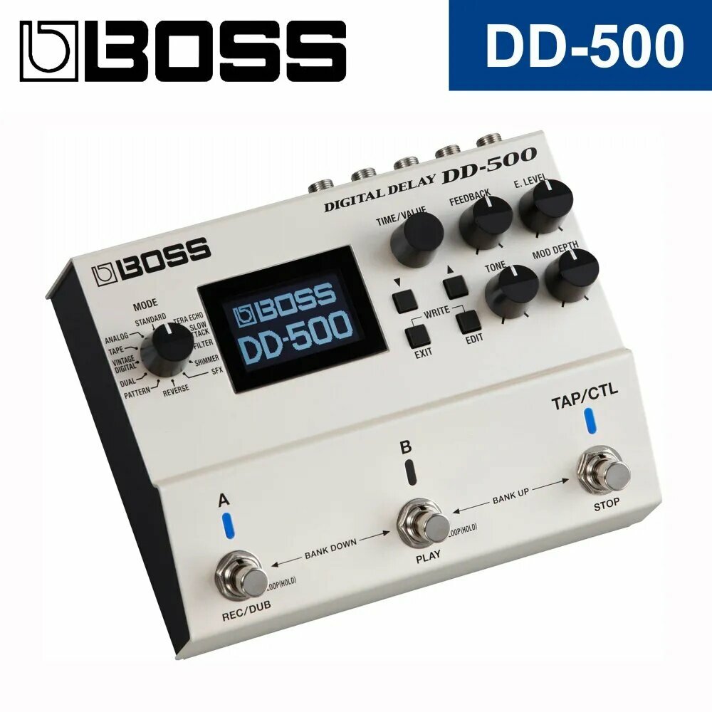 BOSS DD-500 Цифровой ревербератор с задержкой, многофункциональный эффект, электрогитара, бас, аксессуары