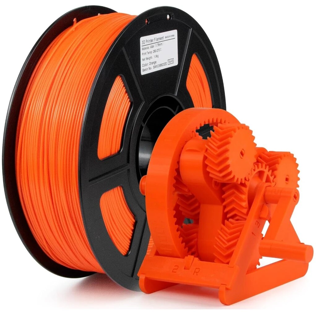 Нить из ASA пластика 1,75 мм, УФ/дождь/термостойкая жесткая 3D нить, отлично подходит для печати наружных функциональных механических деталей, 1 кг (фунта) ASA Orange