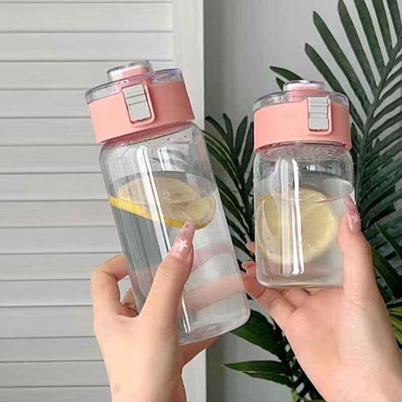 Безпечатная плоская портативная пластиковая чашка с чайной перегородкой Красный_350ml