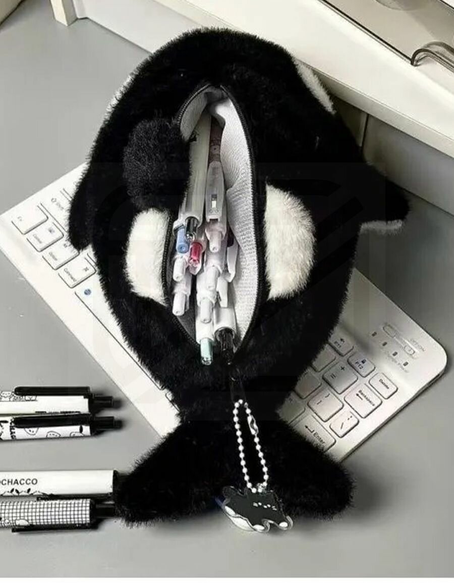 Плюшевый пенал в виде косатки, милые канцелярские товары