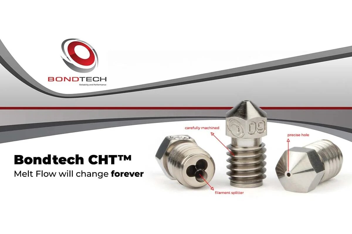 Bondtech CHT латунная форсунка 0,4 мм для 3D-принтеров 2PCS