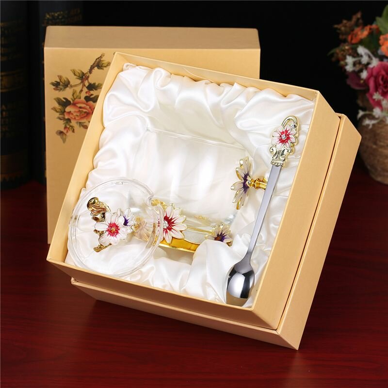 Креативная эмалевая цветная кружка для воды, домашняя кофейная кружка, женская хрустальная стеклянная кружка, кружка для сока, кружка для цветочного чая, подарок на День учителя