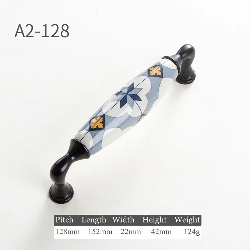 Керамические ручки для шкафов Blue Flower A2-128