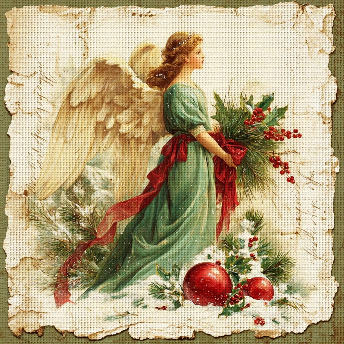 Эксклюзивный набор для вышивки ангела 30х30 см 11CT