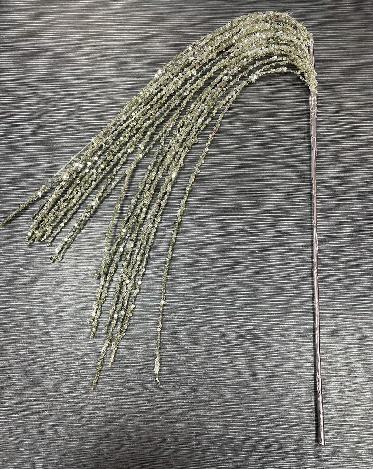 Новогоднее украшение Ветка "Водопад" серебро 41 см SA 15742-2s (346)