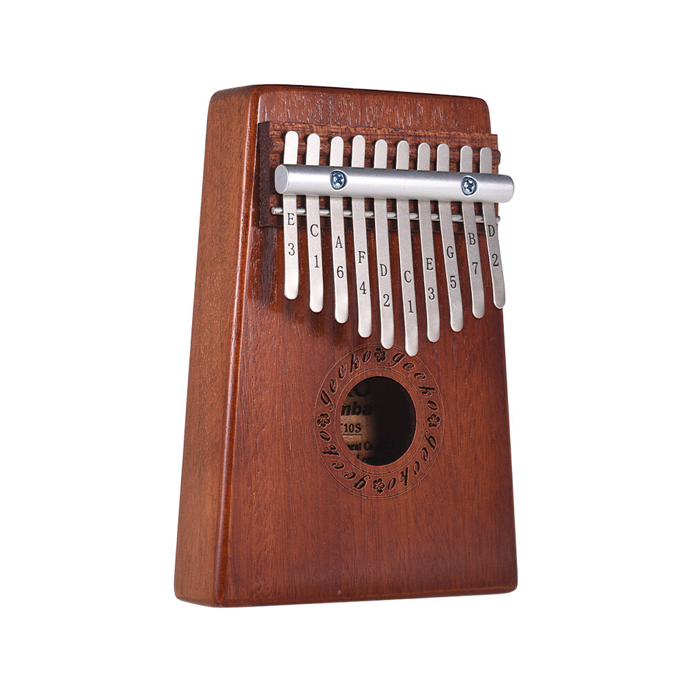 Геко K10S Портативный Пяльчатый Пианино Калimba Mbira из Махагони, Музыкальный Инструмент в Подарок Девушкам Мальчикам Любителям Музыки, 10 Клавиш, Материал Махагони и Металл, Размер 12*17*3см, Вес 190г, В комплект Входят Сумка для Хранения, Ткань для