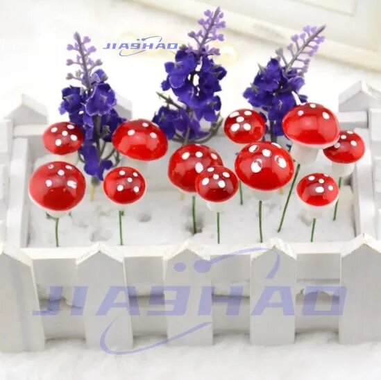 Мини-украшение из грибов; красный;* 20; подходит для украшения сада; украшения дома