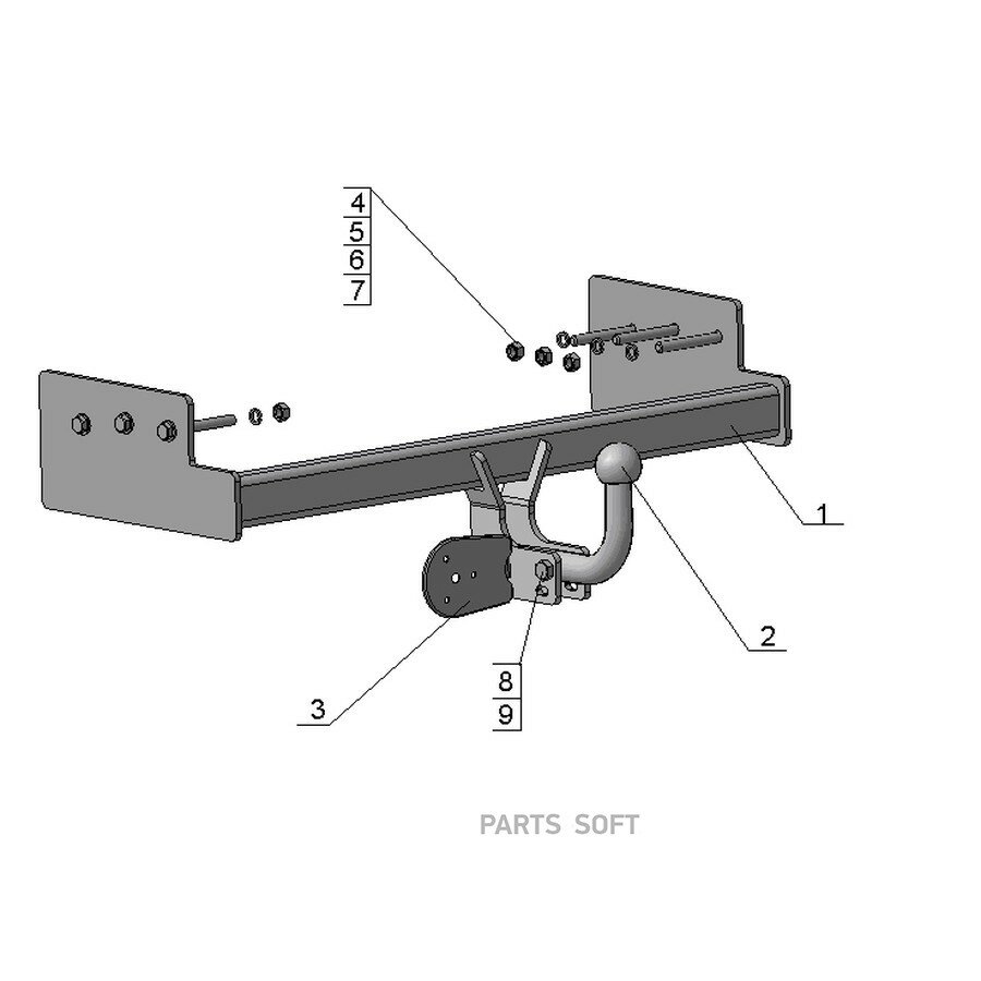 Фаркоп от официального дистрибьютора, AVTOS, артикул FD05