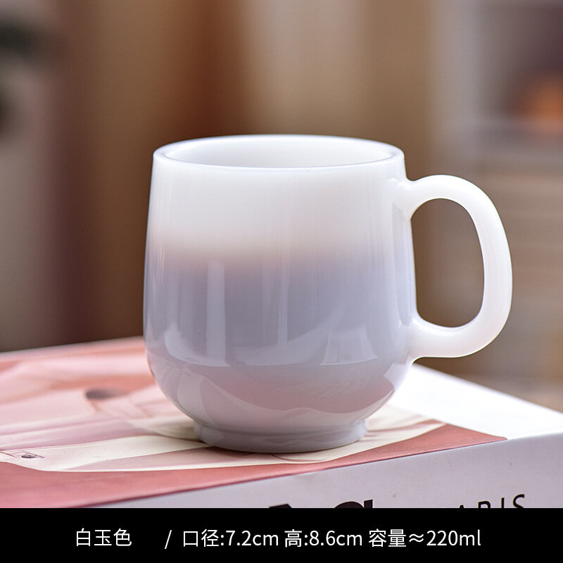 Креативная стеклянная кофейная чашка, простая корейская молочная нефритовая кружка, стопка чашек, домашняя печатная ручка, цветная водяная чашка