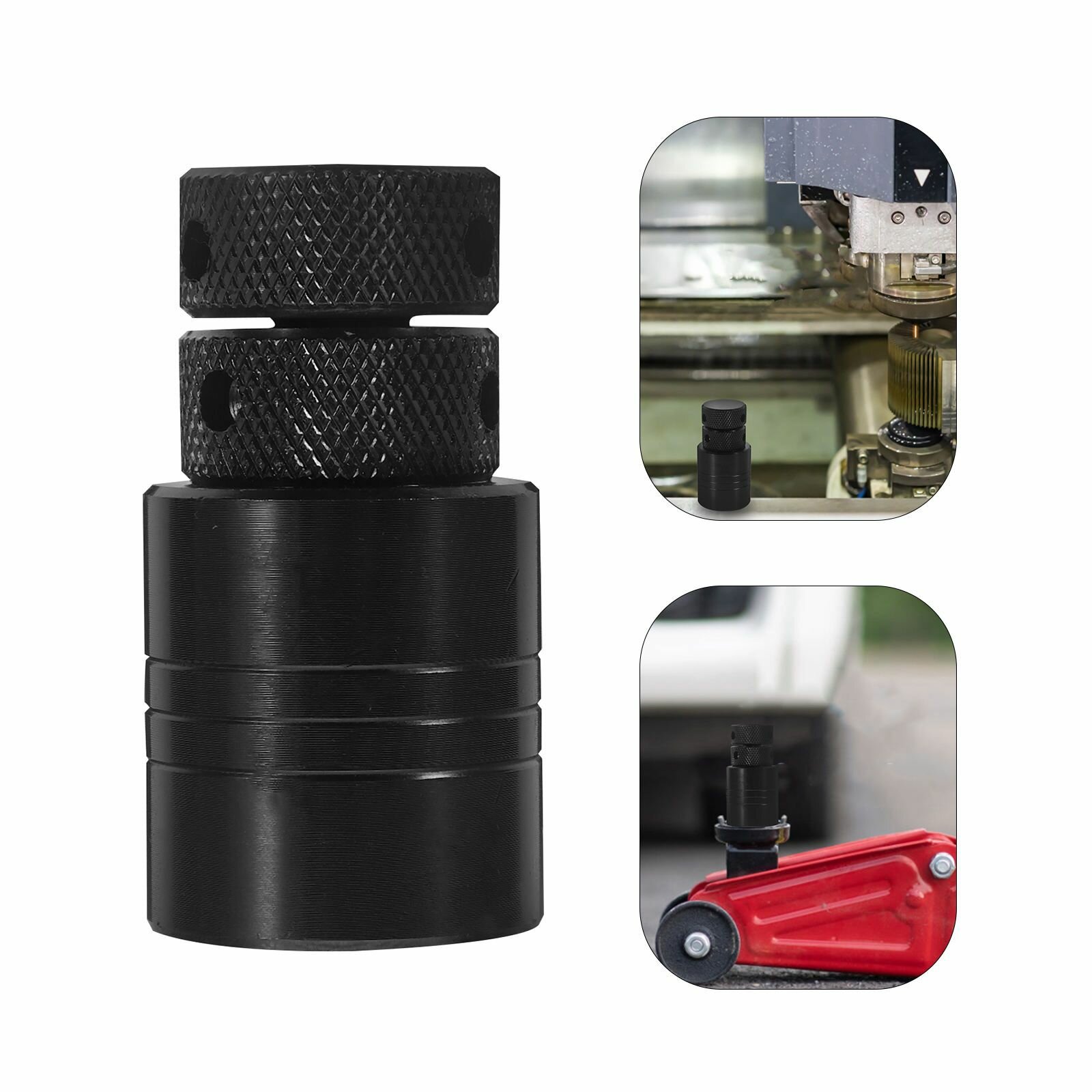 Регулируемый мини-винтовой домкрат из стали 5.50×3.20×3.20 см, черный — для подъёма и поддержки автомобиля в гараже