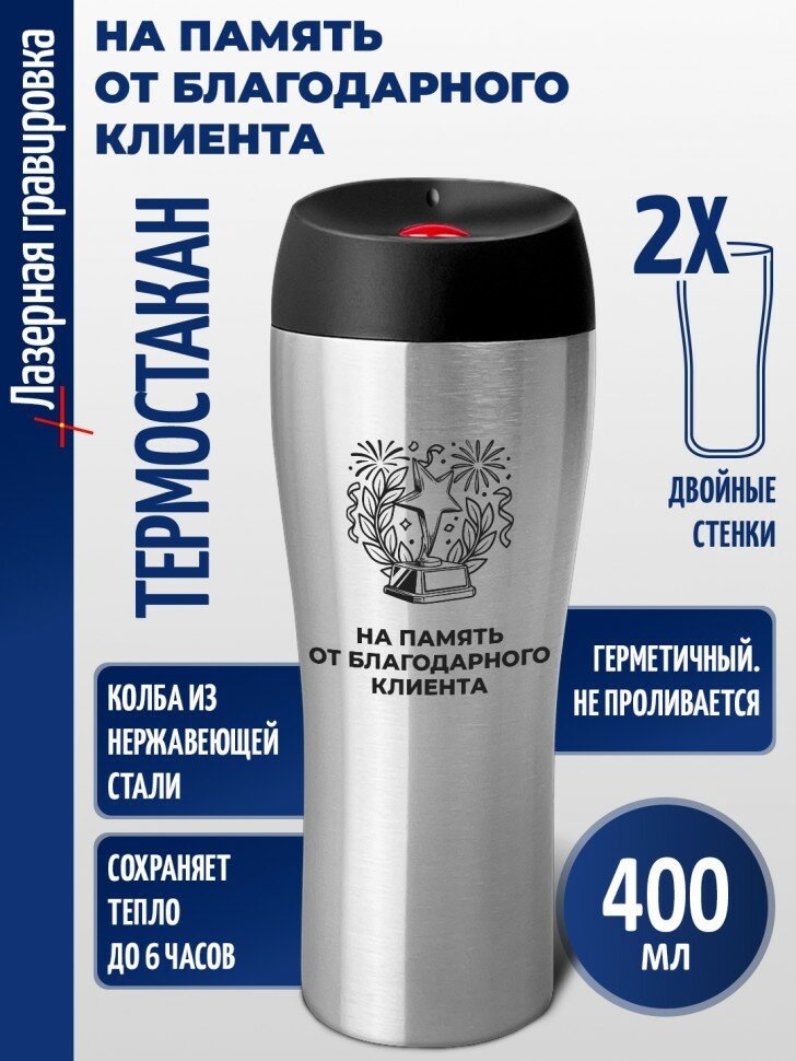 Термокружка "На память от благодарного клиента"