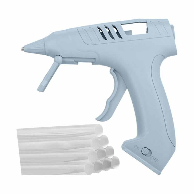 USB перезаряжаемый беспроводной термоклеевой пистолет-расплав-синий