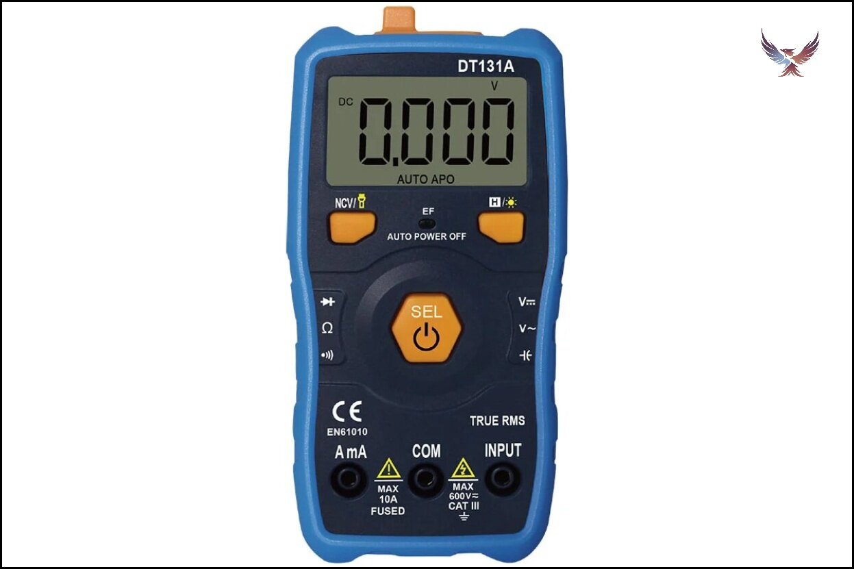 Мультиметр DT131A True RMS, подсветка и фонарик, противоударный, 153х73х35мм, инструмент электрика