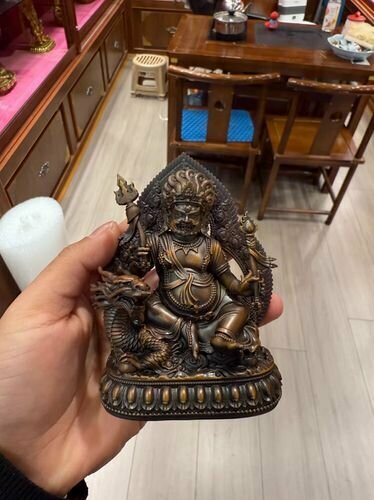 10 см Тибет Белая Джамбала Дзамбала Медная статуя Будды