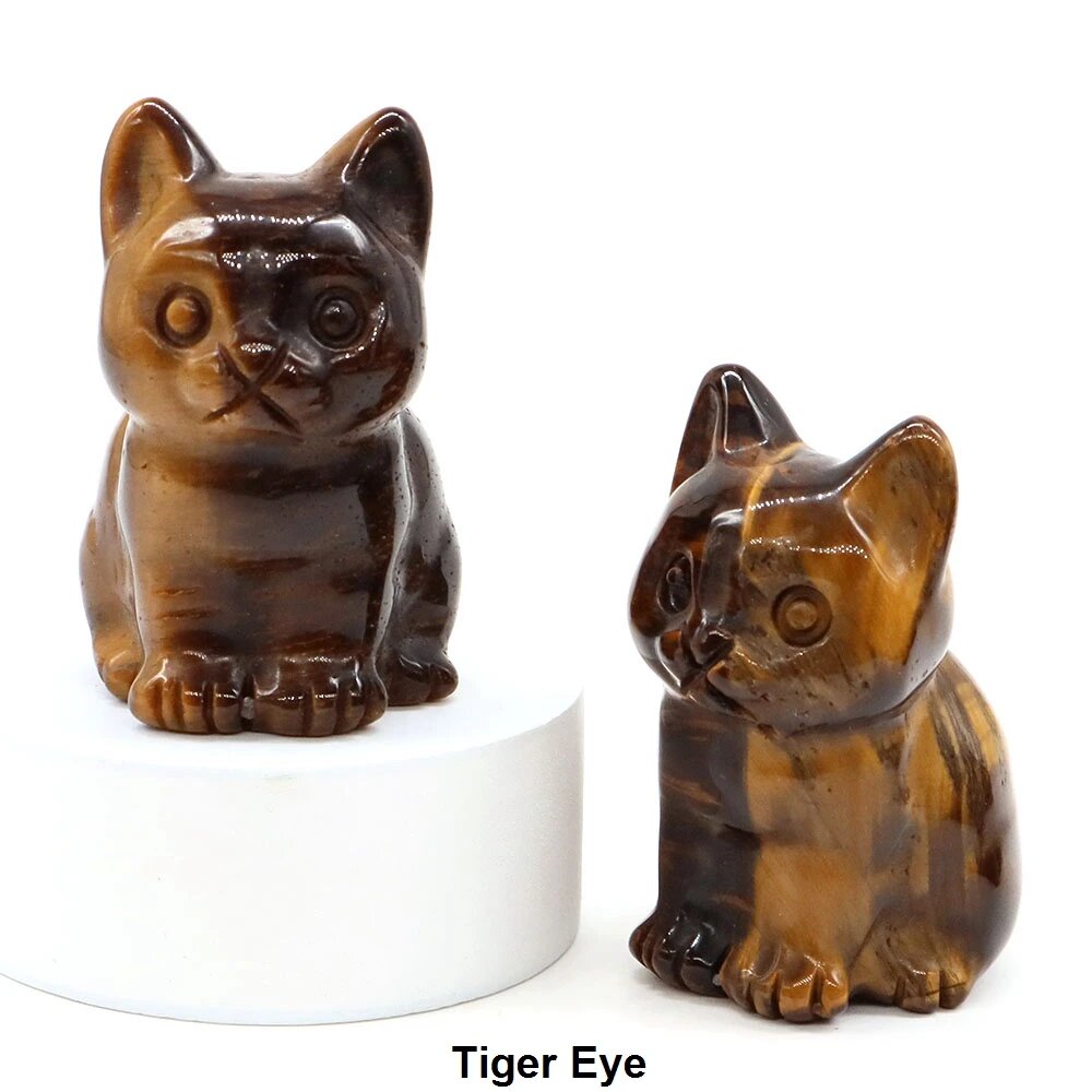 1,8 "статуя кошки из натурального камня, ручная резная фигурка животного котенка, целебный кристалл, аметист, ремесло, чакра, медитация, домашний декор, подарок
