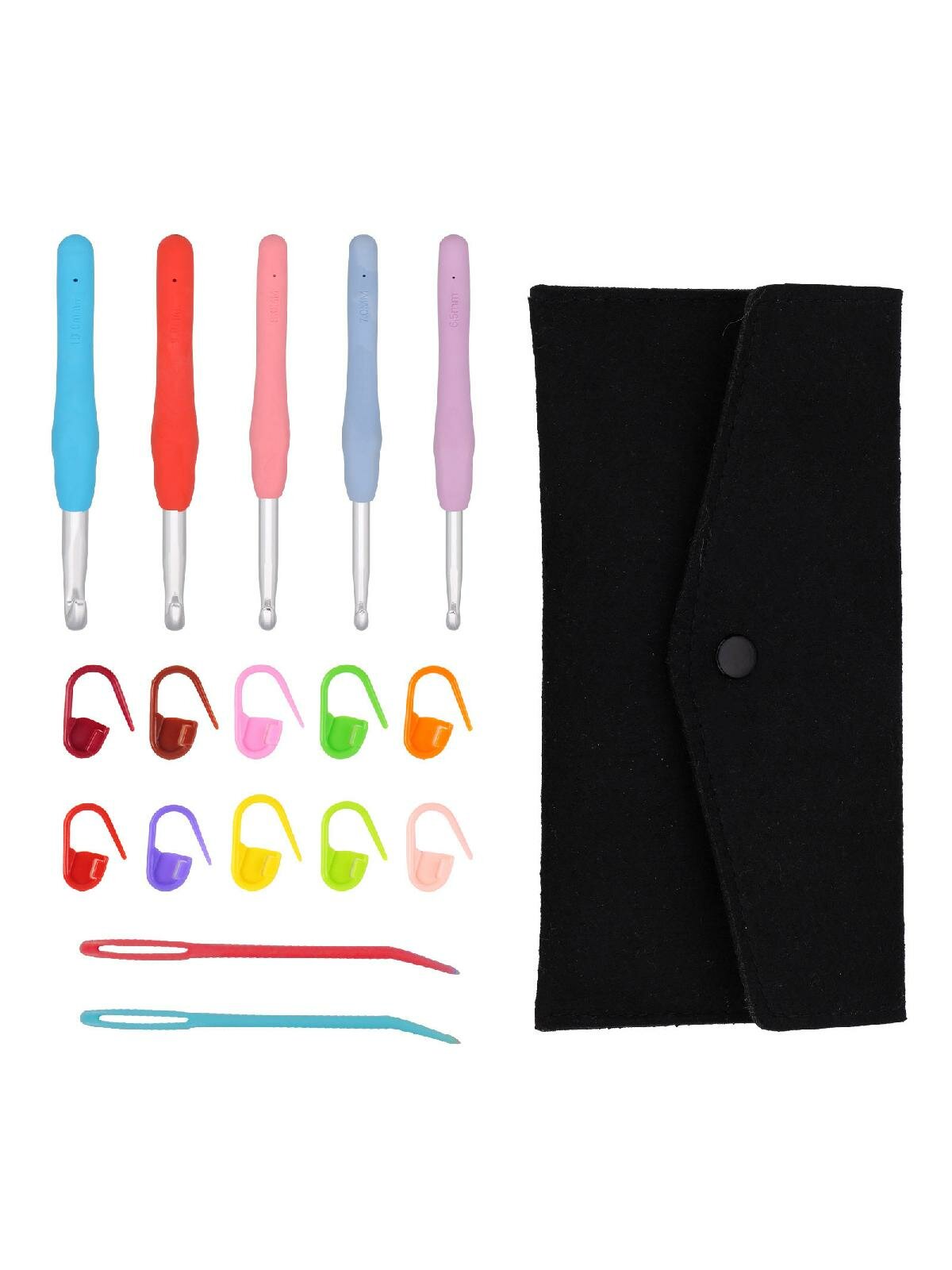 Наборы игл для вязания крючком Швейная игла с большим ушком Маркеры для вязания