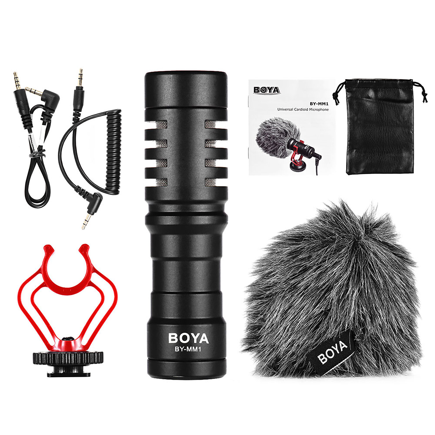 BOYA BY-MM1 Мини кардиоидный микрофон, металлический электретный конденсаторный видеомикрофон с разъемом 3,5 мм для смартфонов, планшетов, ПК, DSLR-камер и видеокамер.