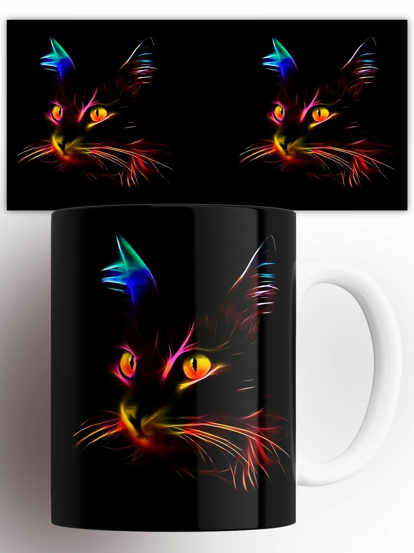 Кружка Котик неон 330 мл