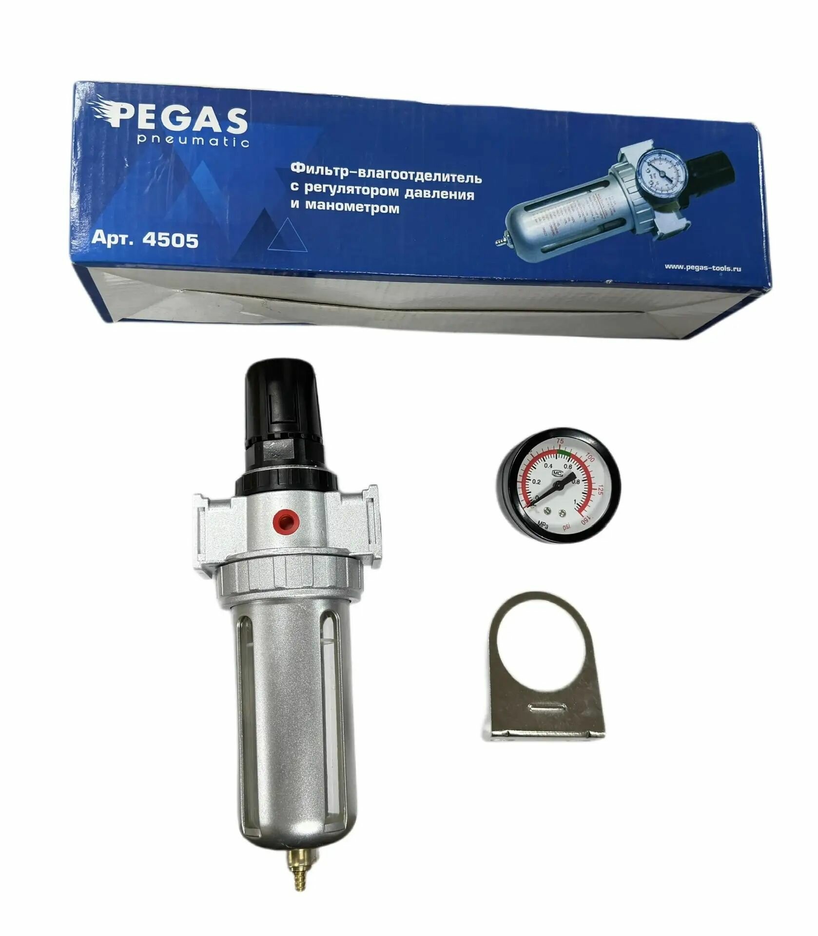 Фильтр-влагоотделитель ufr02 с регулятором давления Pegas PGS-4505