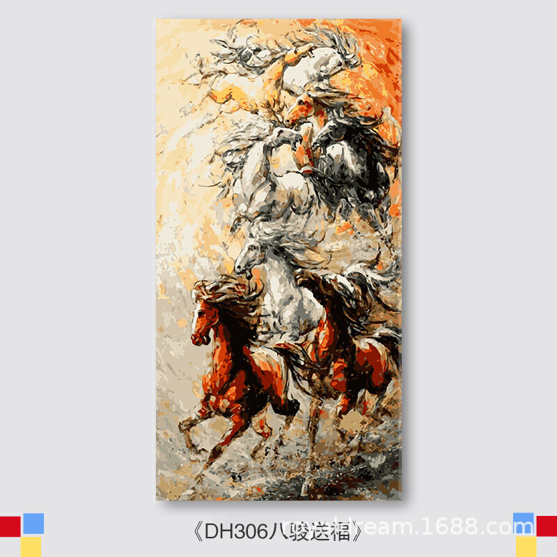 Цифровая масляная живопись DIY большого размера, производитель оптом, ручная роспись, раскраска, вертикальная подвесная картина для декора гостиной