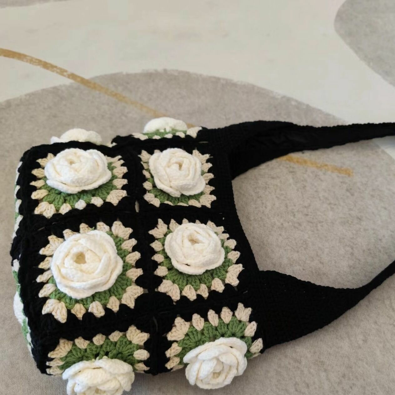 Набор для рукоделия SG Camellia Granny Grid, сумка через плечо, подарок для лучшей подруги