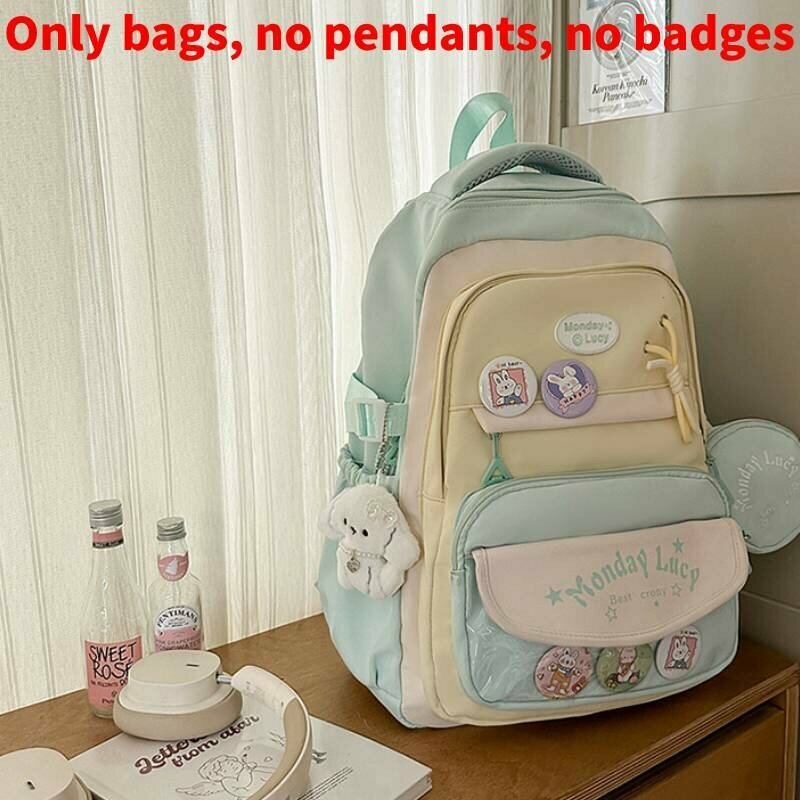 Kid backpack japanese inspired spacious design adjustable shoulder straps for school, green