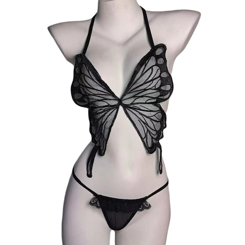 Сексуальный кружевной боди с открытой промежностью, прозрачным дизайном, обнажающим грудь и состоящий из трех частей. 5