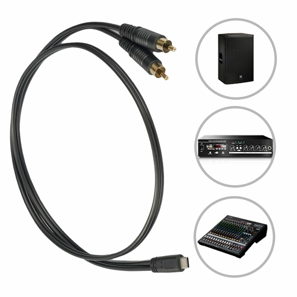 USB/USB C на 2RCA кабель адаптер — фото 1