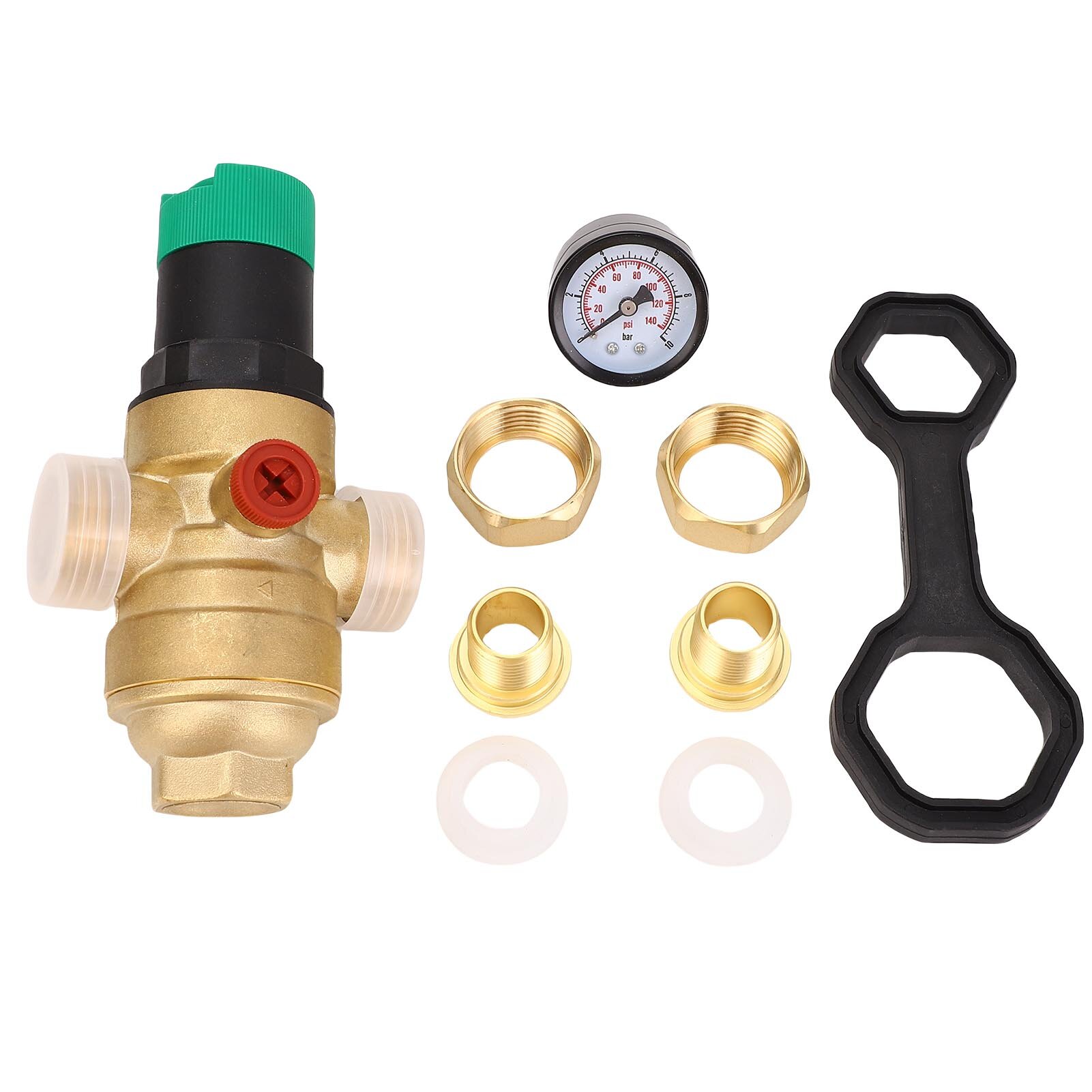 Регулятор давления воды из латуни с фильтром 40 микрон для питьевой воды, с мерным стаканом, диаметр 3/4 дюйма (DN20)