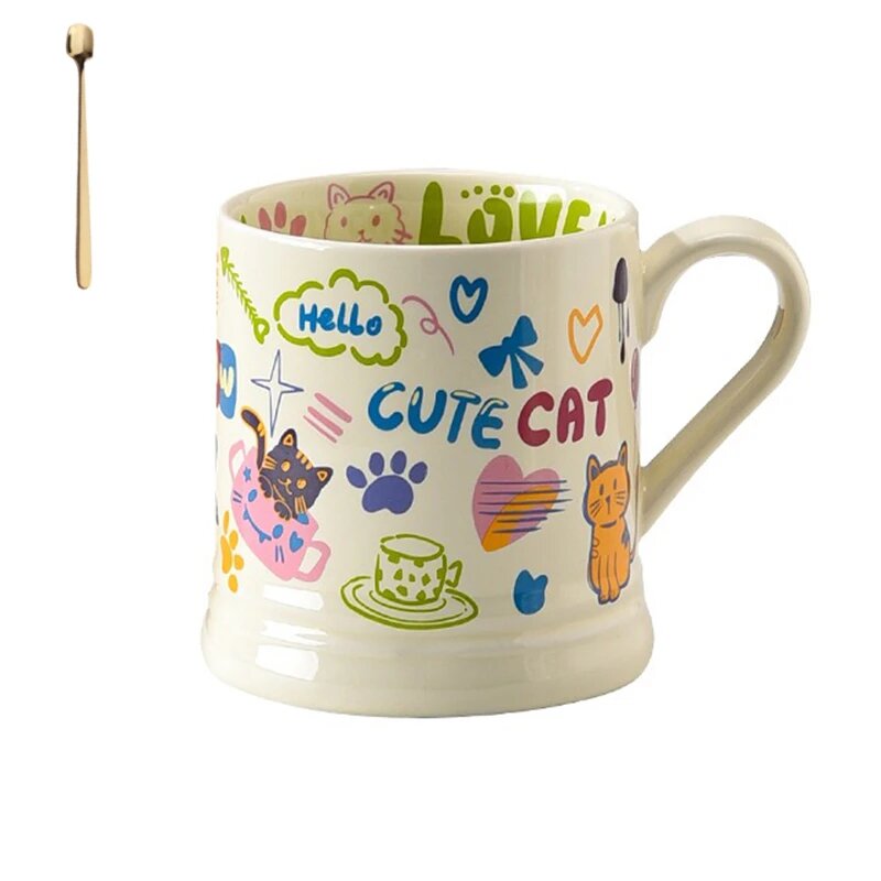 Керамическая кружка с французским граффити A Cup Spoon