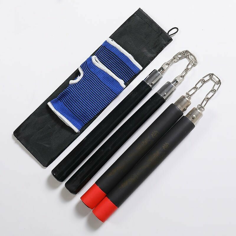 Твердые резиновые двухсекционные нунчаки Брюса Ли, практичные двухсекционные нунчаки, тренировочные двухсекционные нунчаки из нержавеющей стали