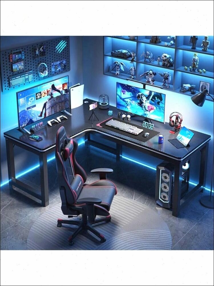 Правый угловой компьютерный стол 120x80x75 см металлический черный современный для дома и офиса