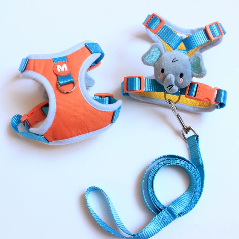 Милый поводок-шлейка для маленьких собак: померанский шпиц, тедди, бишон, йоркширский терьер. Счастливый слон (с