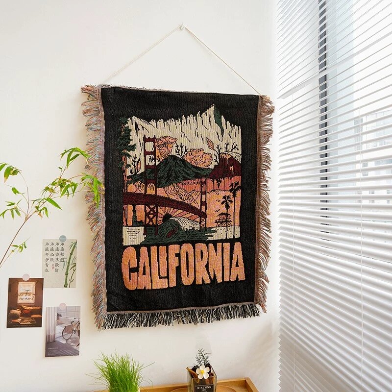 Настенный гобелен в американском стиле для декора в стиле кемпинга, украшение стен комнаты, настенное полотно, фоновое