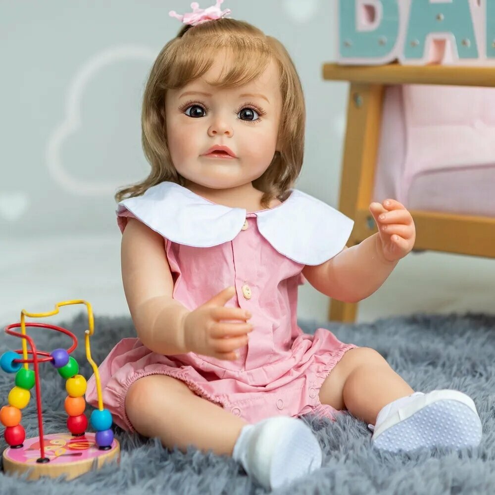 Кукла реборн 55cm силиконовая кукла Reborn для всего тела, водонепроницаемая детская игрушка