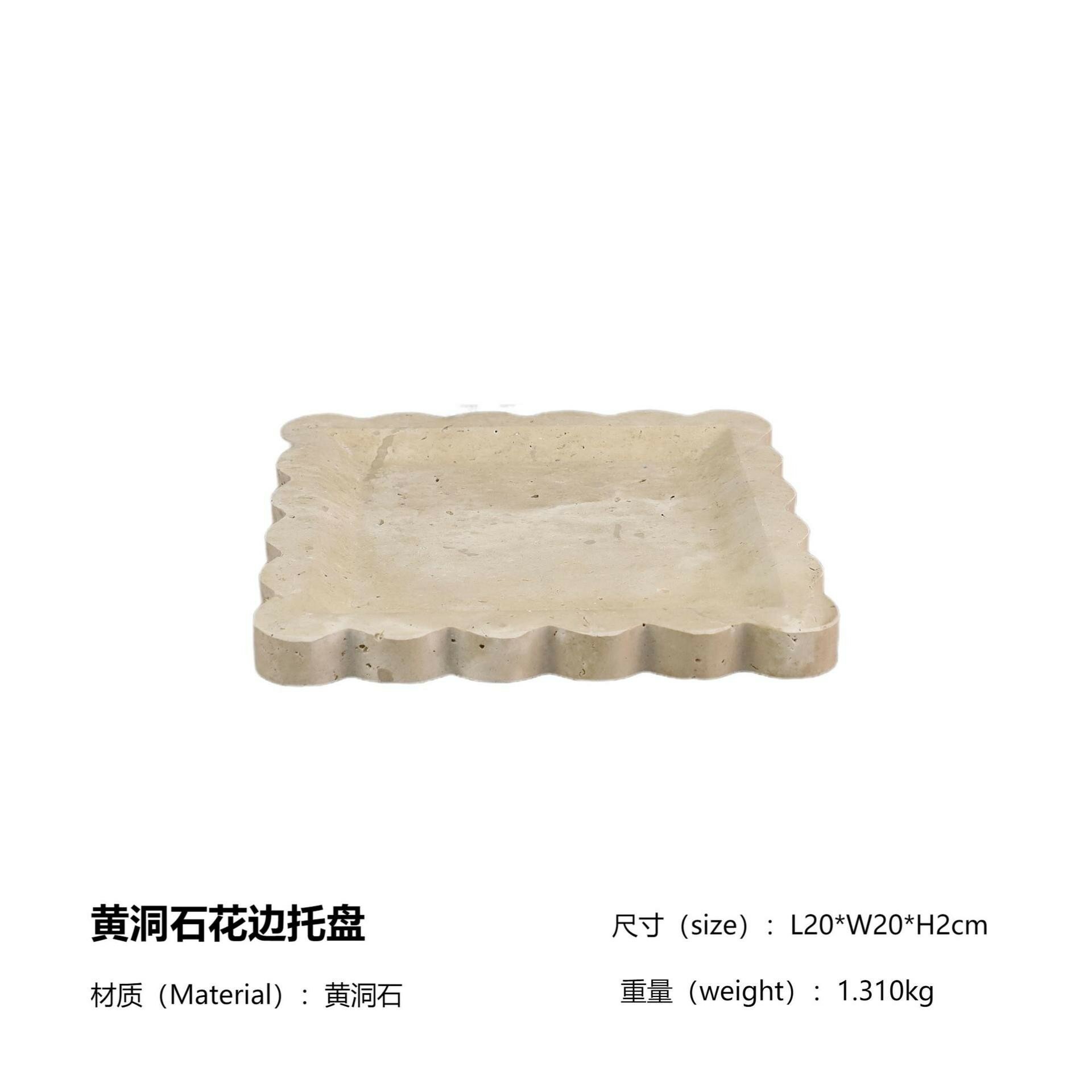 Горячая распродажаСовременный минималистичный геометрический мраморный поднос из травертина для гостиной, столовой, входа, отеля, модельного дома, домашнего декора