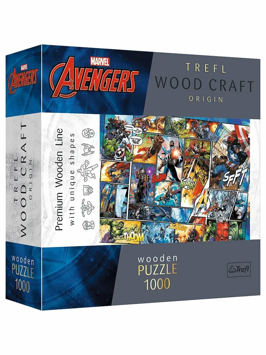Пазл деревянный "Комиксы Марвел", 1000 злементов