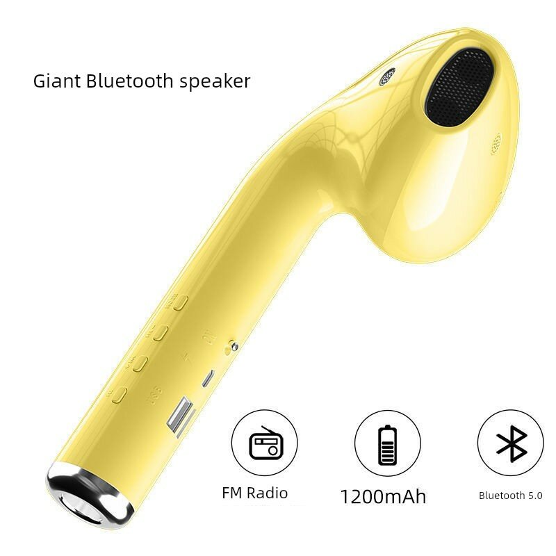 Большая Bluetooth-колонка 2-го поколения, в комплекте зарядное устройство, коробка, инструкция - Желтый