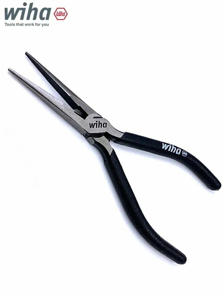 Прецизионные плоскогубцы с острыми губками Wiha 43533, 160 мм, многофункциональные кусачки для электриков