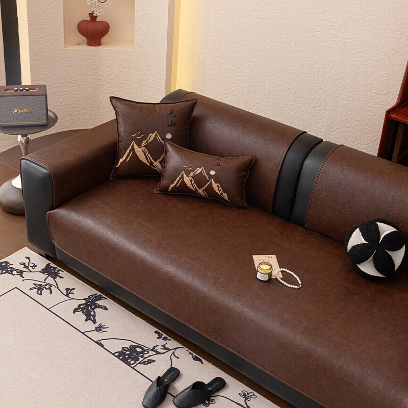 Горячая продажа, нескользящий кожаный чехол для дивана, новая подушка для дивана, нескользящая технологичная ткань, чехол для дивана в высококачественном винтажном стиле