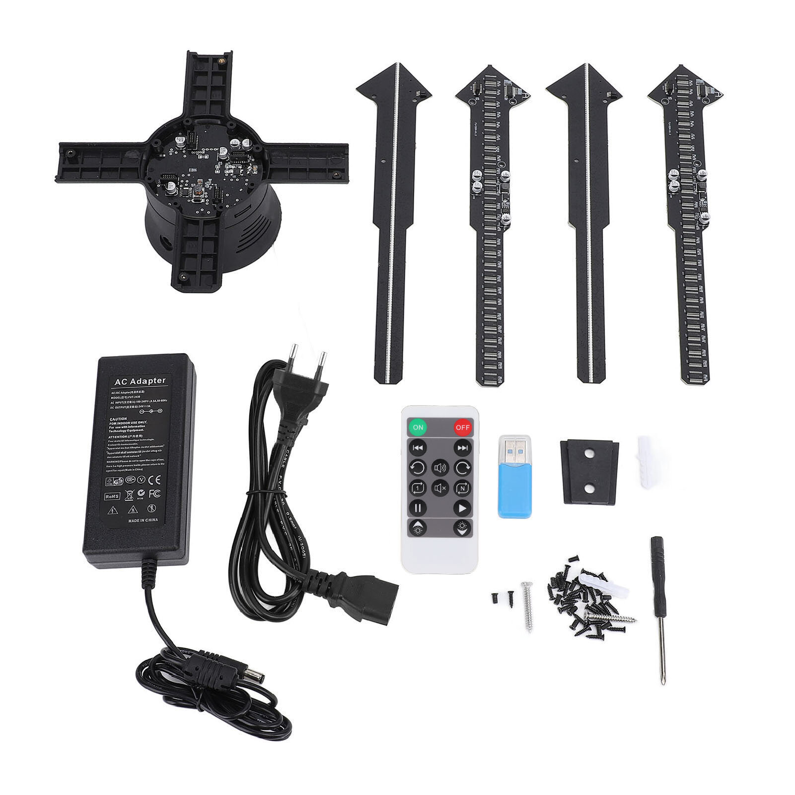 3D голографический рекламный аппарат 2000x596, 596 светодиодных чипов, встроенная карта памяти 8 ГБ, голографический вентилятор для Windows 7, 10, IOS, Android, вилка европейского стандарта.