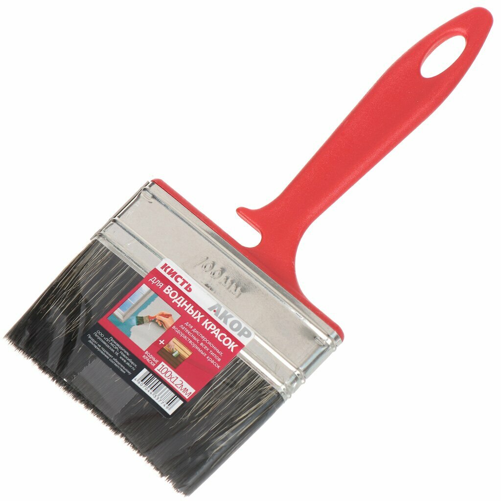 Кисть КФ 70Х12 черн смеш ЩЕТ пласт РУЧ водн краски эксперт (10/100) акор