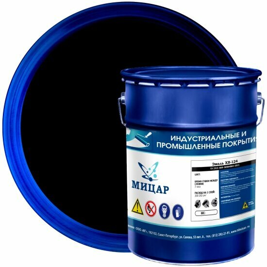 Эмаль Мицар ХВ-124, 5 кг, чёрный
