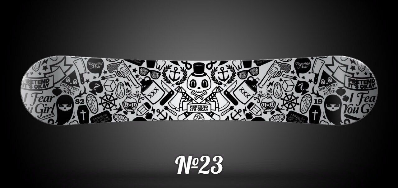 Наклейка на сноуборд полноразмерная водостойкая с ламинацией