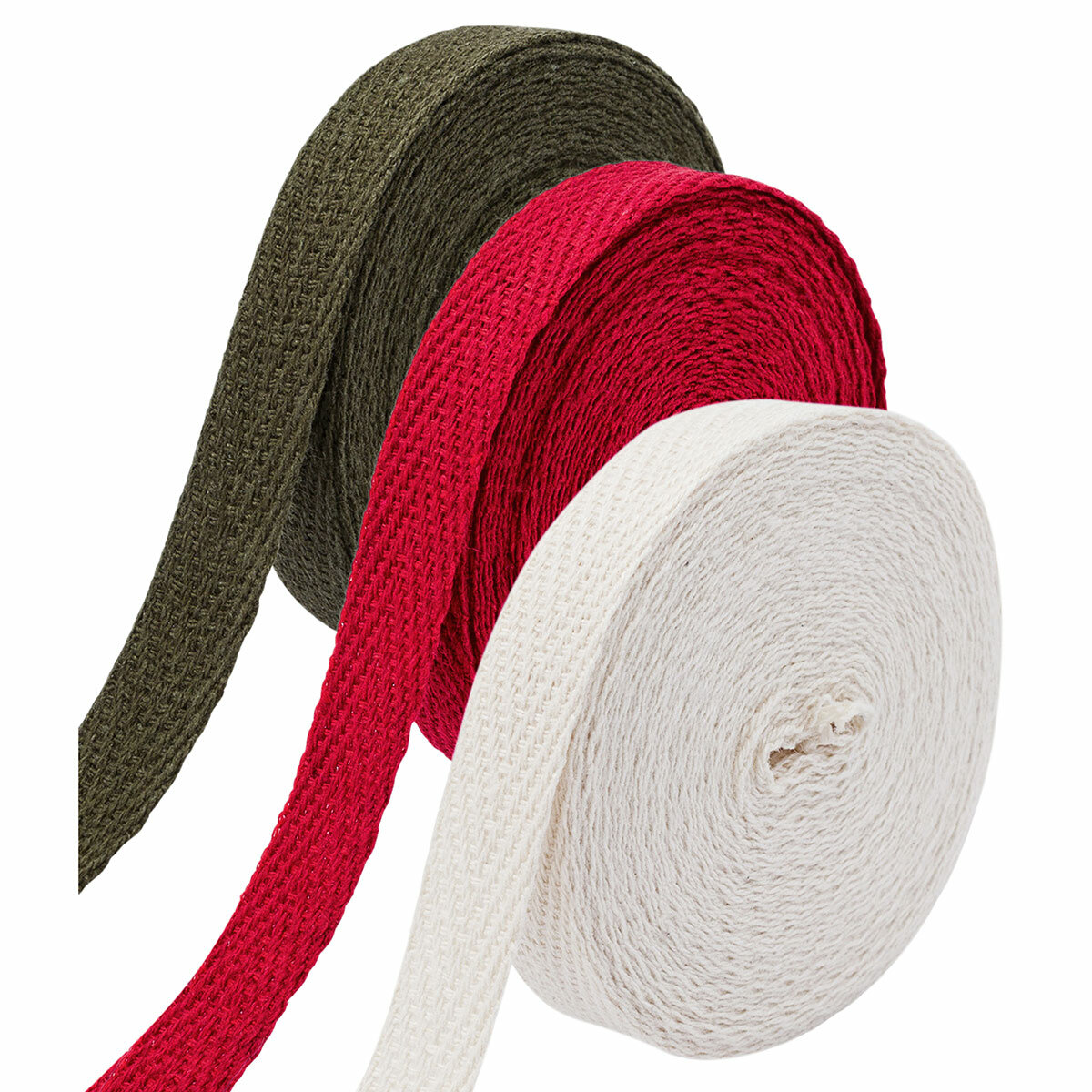 Киперная лента для шитья и рукоделия, ширина 1 см, хлопок 2,5 г/м, ассорти №12, 3 цвета