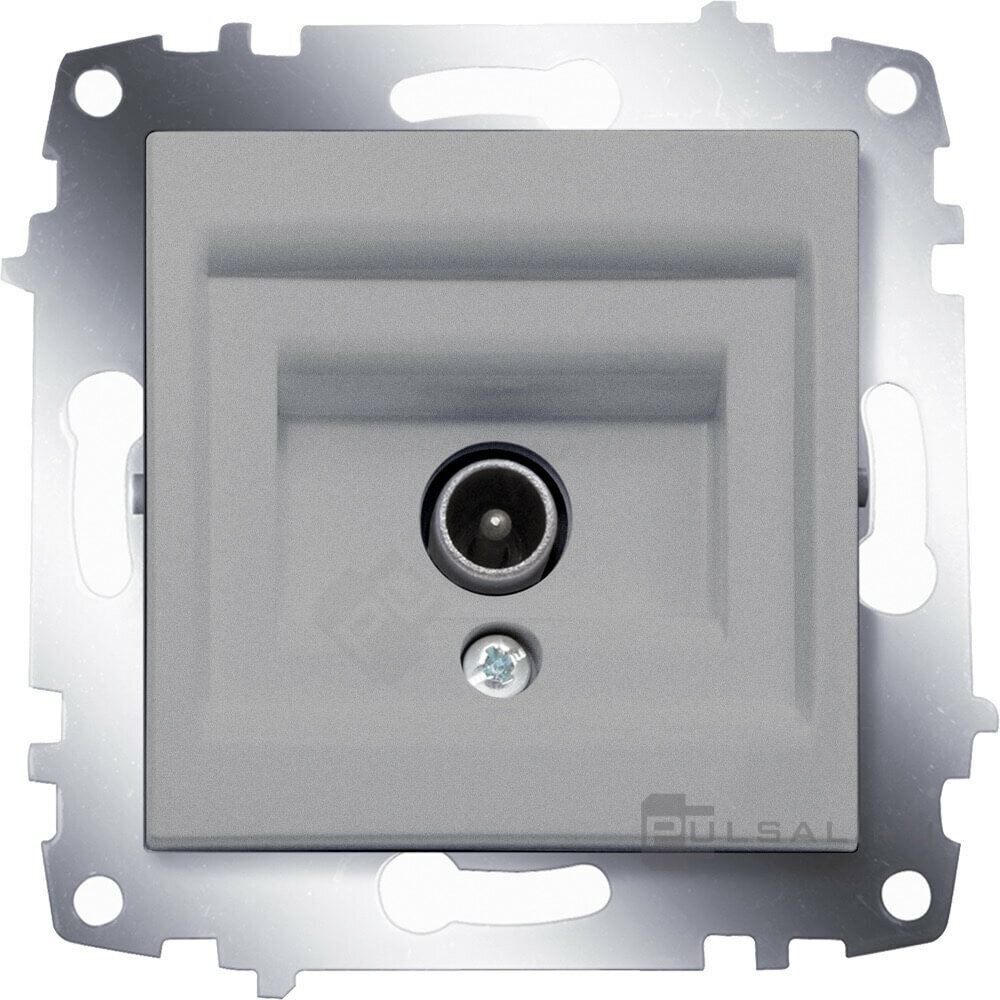 Розетка одиночная ABB ТВ одиночная встроенный монтаж пластмасса алюминий